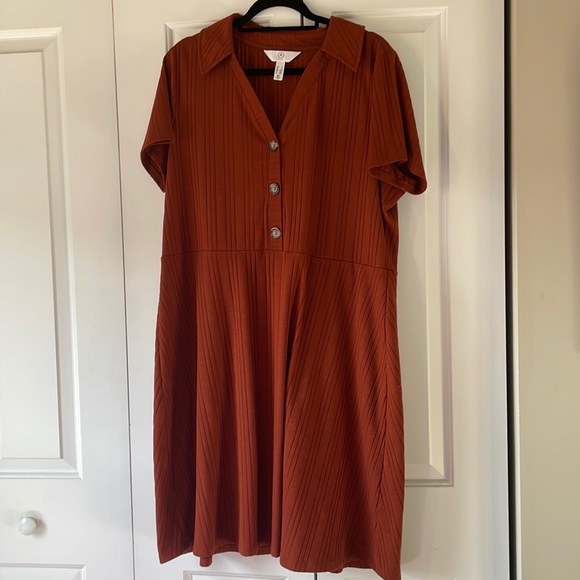 Source Unknown | Dresses | Dress Worn Burnt Orange Color Mild Pilling ...